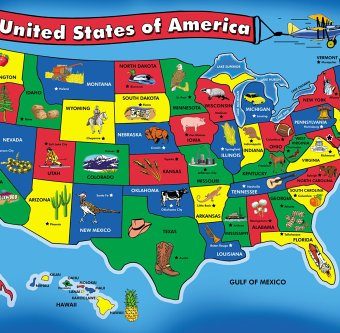 Melissa & Doug USA (United States) Map Floor Puzzle (Wipe-Clean Surface ...