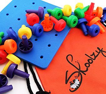 Skoolzy Peg Board Set - Montessori Toys for Toddlers, Preschool Kids ...