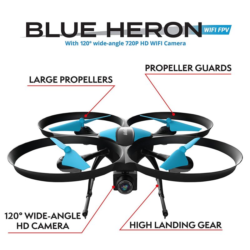 U49W Blue Heron Wi-Fi FPV Drone with Camera | epickidstoys.com