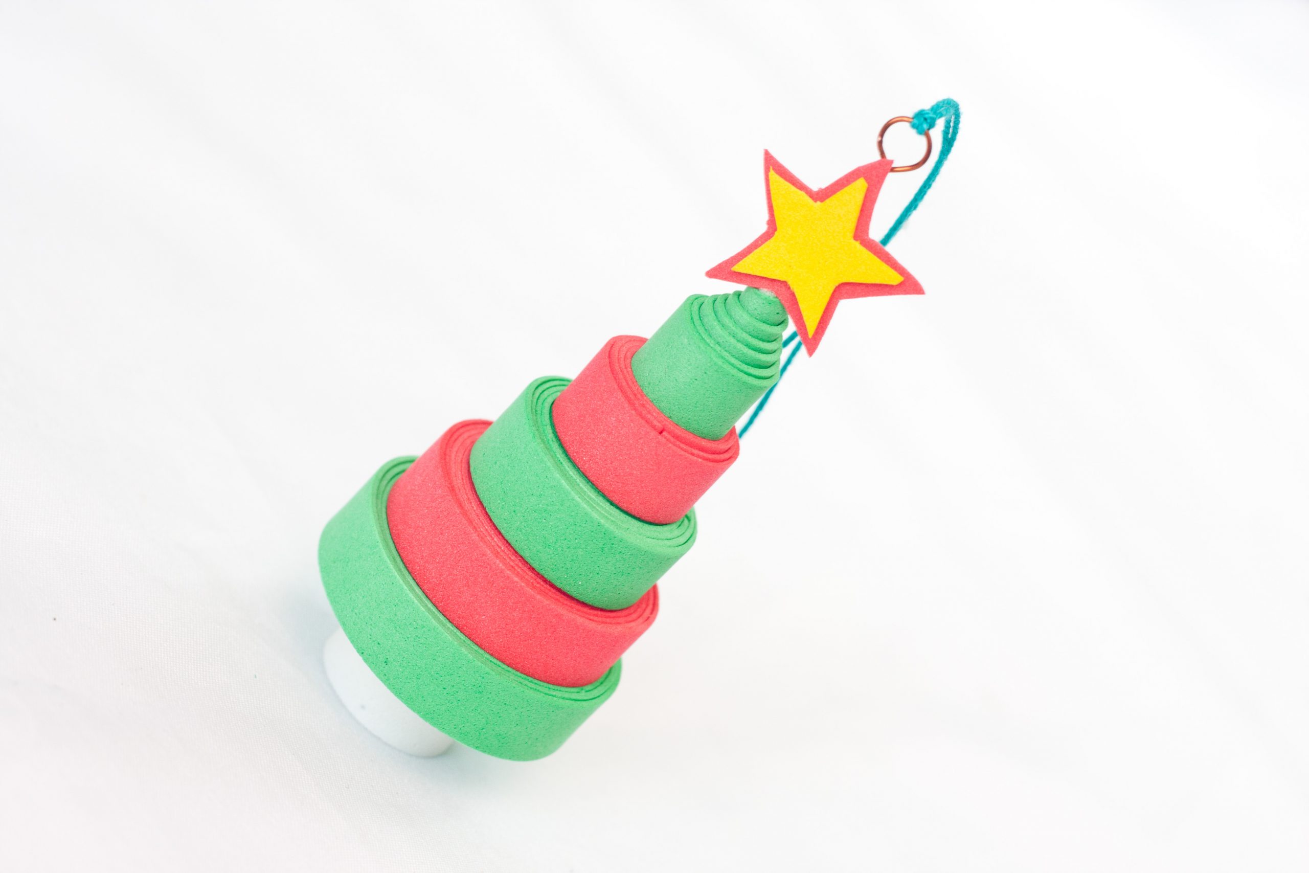 Make a Mini Sponge Christmas Tree Ornamen